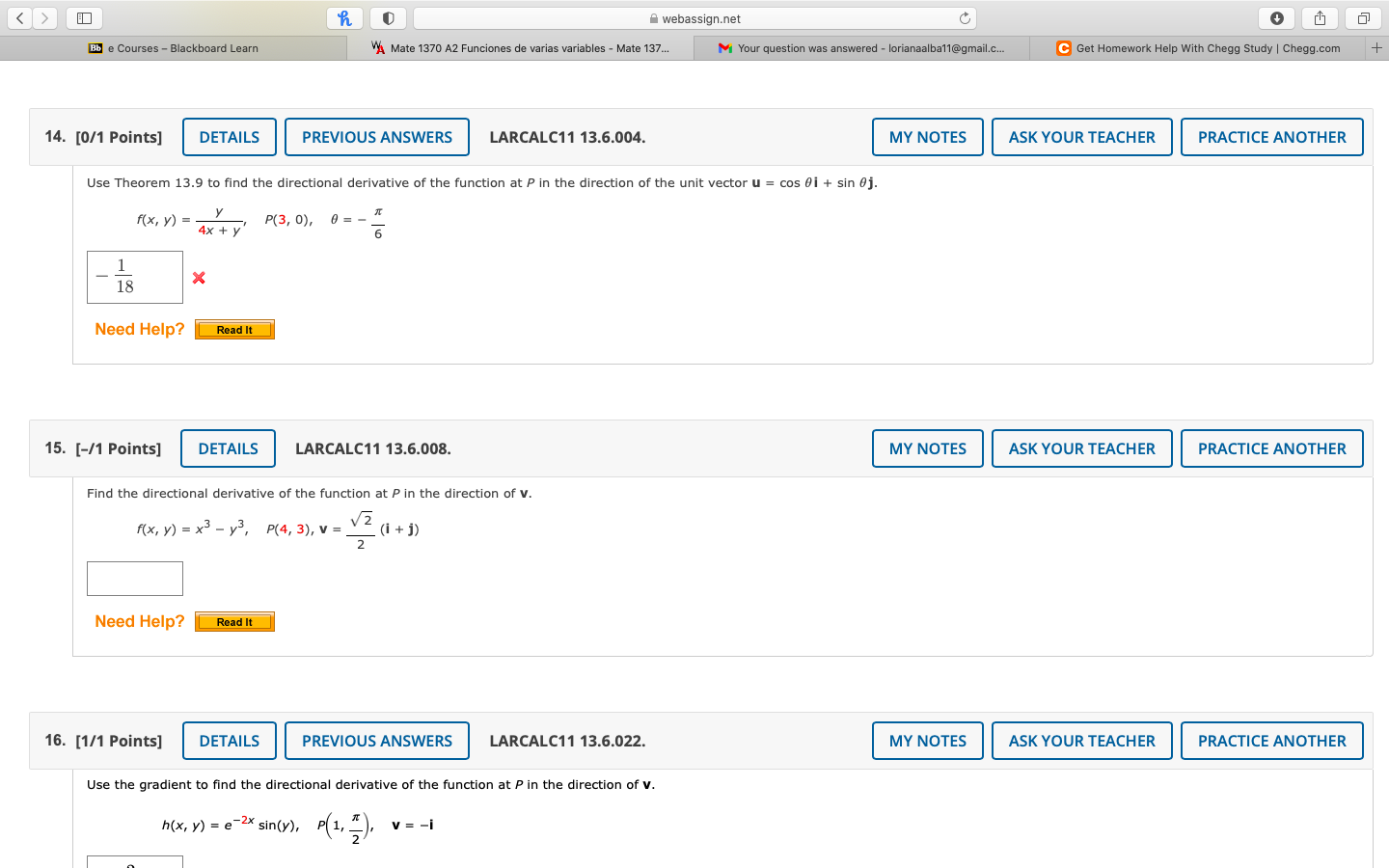 Solved h O webassign.net G Bb e Courses - Blackboard Learn A | Chegg.com
