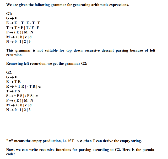 Solved It should be python /* G -> E */ Bool error = | Chegg.com
