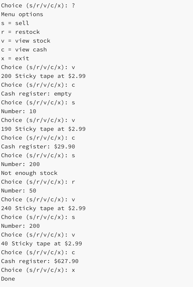 Solved Write this in python Store specification: A store | Chegg.com
