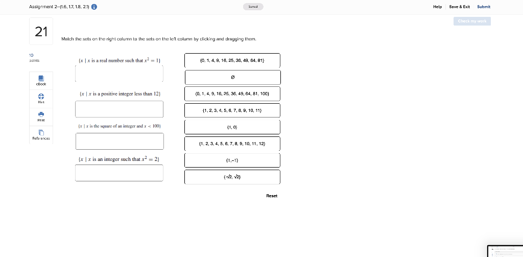 Solved Assignment 2--116, 17, 1.8, 2.1) SU Help Save & Exit | Chegg.com