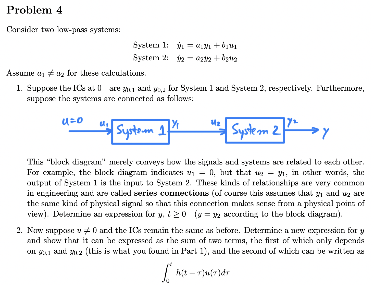 Solved Consider two low-pass systems: System 1: | Chegg.com