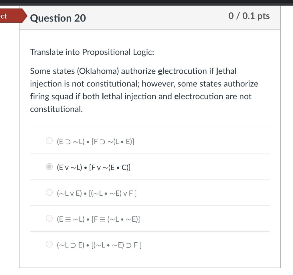 Solved Question 24 0 / 0.1 pts Translate into Propositional | Chegg.com