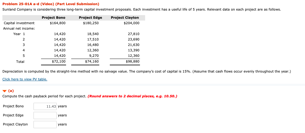 Solved Problem 25-01A a-d (Video) (Part Level Submission) | Chegg.com
