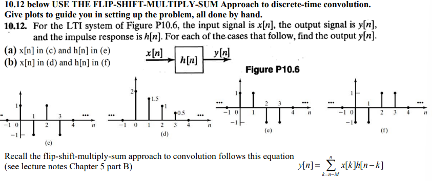 Solved 10.12 below USE THE FLIP-SHIFT-MULTIPLY-SUM Approach | Chegg.com