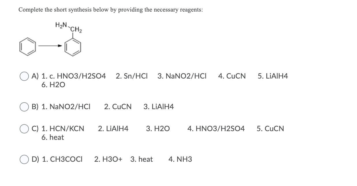 Solved Complete the short synthesis below by providing the | Chegg.com