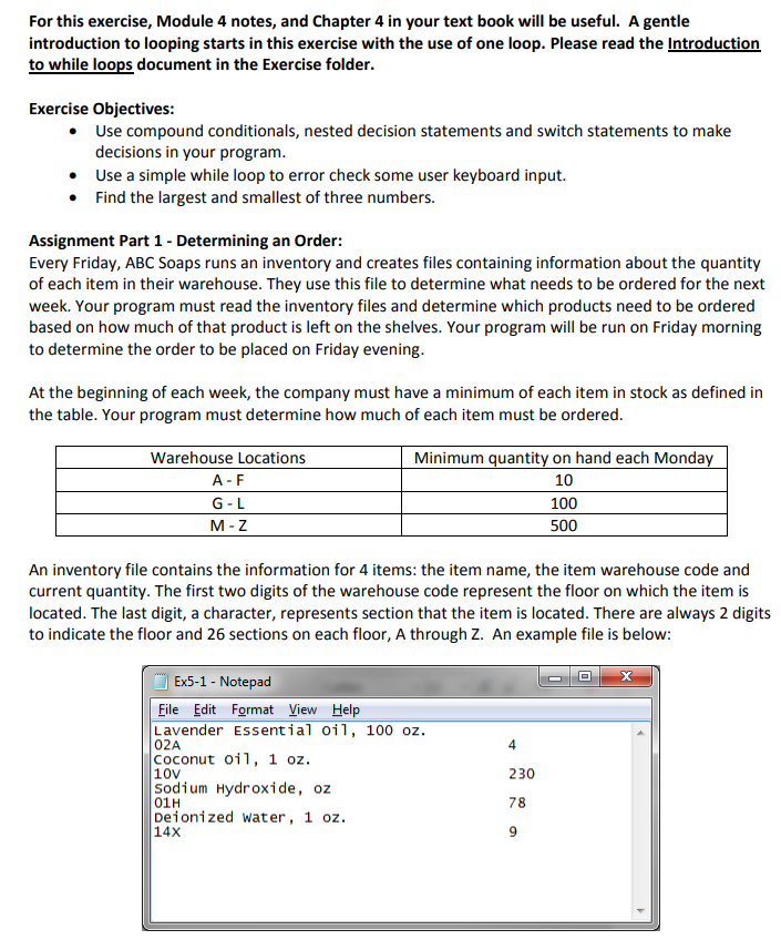 Solved For this exercise, Module 4 notes, and Chapter 4 in | Chegg.com
