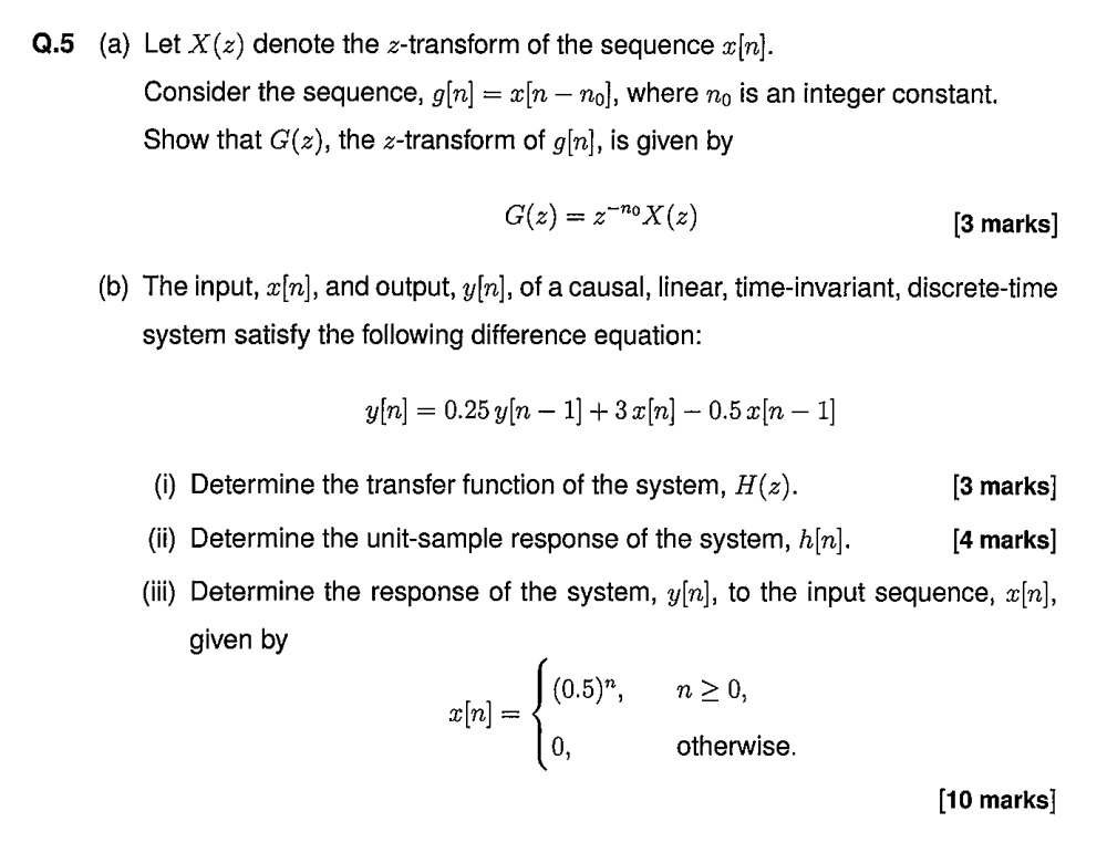Solved A Let X Z Denote The Z Transform Of The Sequence