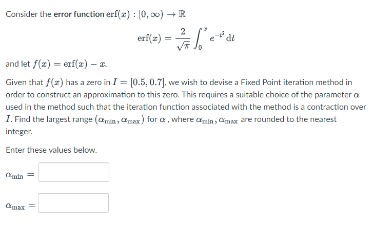 Solved erf(a) = False ß at = Consider the error function | Chegg.com