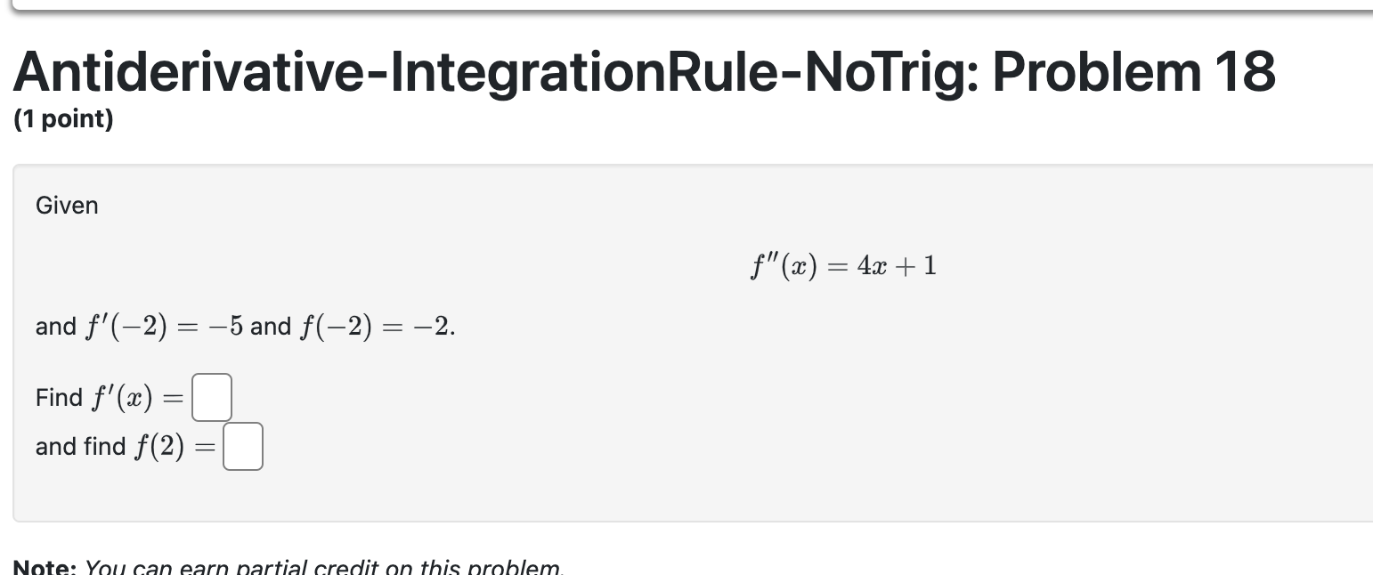 Solved Antiderivative-IntegrationRule-NoTrig: Problem 18 (1 | Chegg.com