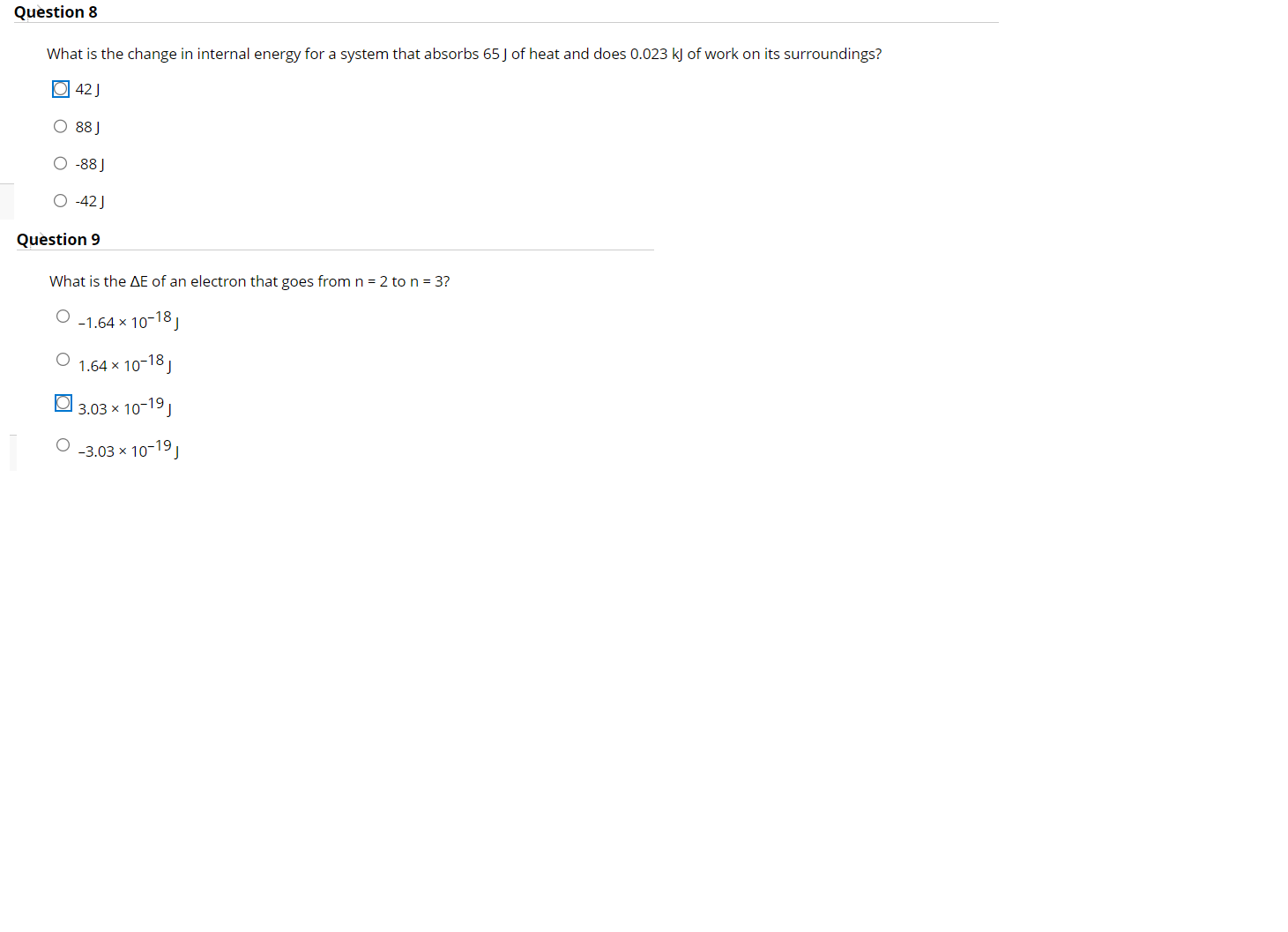 Solved Question 8What is the change in internal energy for a | Chegg.com