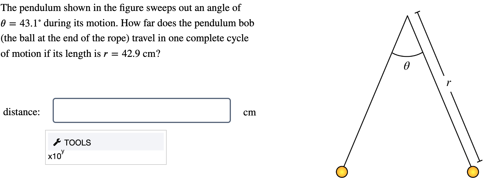Solved The pendulum shown in the figure sweeps out an angle | Chegg.com