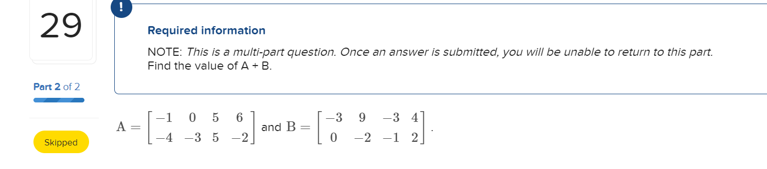 Solved Required information NOTE: This is a multi-part | Chegg.com