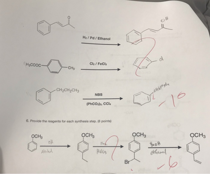 Solved 5. Provide either reactants or reaction conditions or | Chegg.com