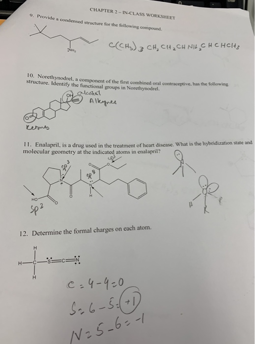 Solved CHAPTER 2- IN-CLASS WORKSHEET 9. Provide a condensed | Chegg.com