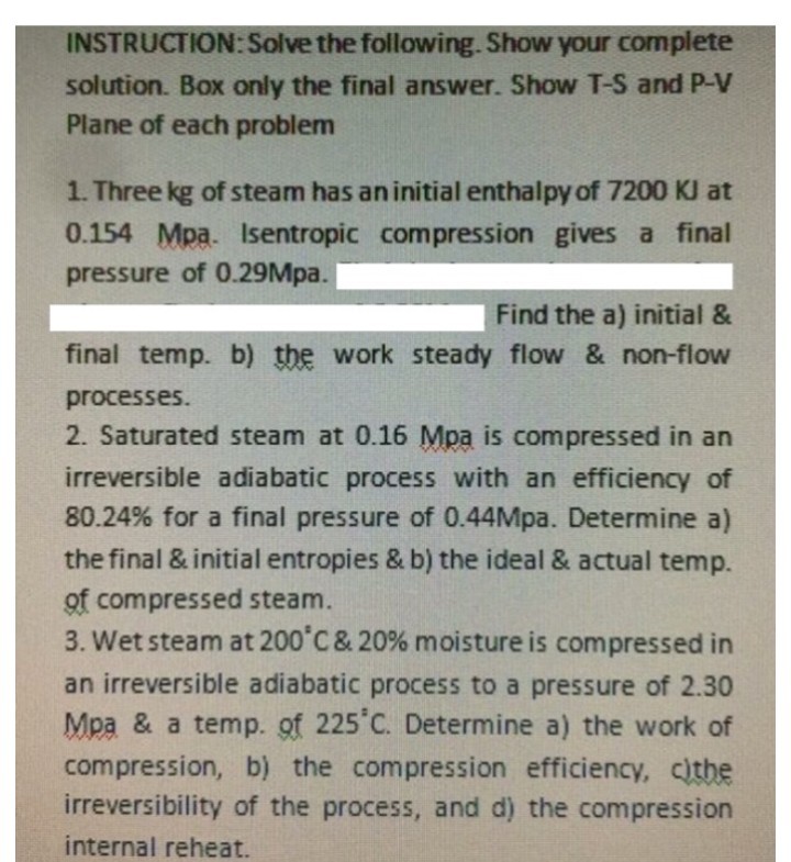 Solved INSTRUCTION: Solve the following. Show your complete | Chegg.com