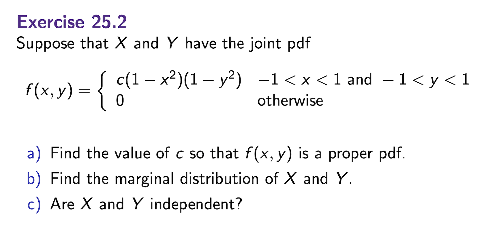 Solved Exercise 25.2 Suppose that X and Y have the joint pdf | Chegg.com