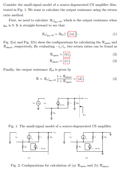 Consider the small-signal model of a | Chegg.com Consider the small-signal model of a | Chegg.com