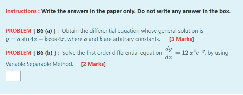 Solved Instructions : Write the answers in the paper only. | Chegg.com