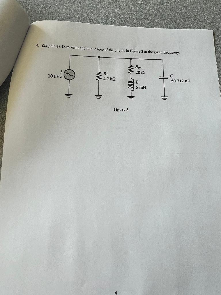Solved 4. (25 points). Determine the impedance of the | Chegg.com
