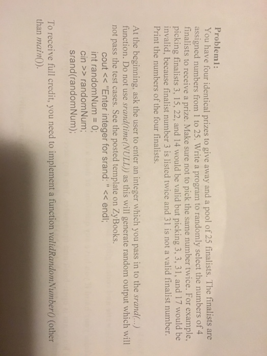 Solved Probleml: You have four identical prizes to give away | Chegg.com