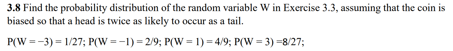 Solved 3.8 Find the probability distribution of the random | Chegg.com