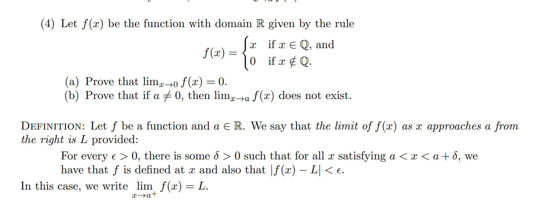 Solved (4) Let f(x) be the function with domain R given by | Chegg.com