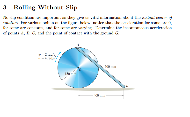 Solved 3 ﻿Rolling Without SlipNo slip condition are | Chegg.com
