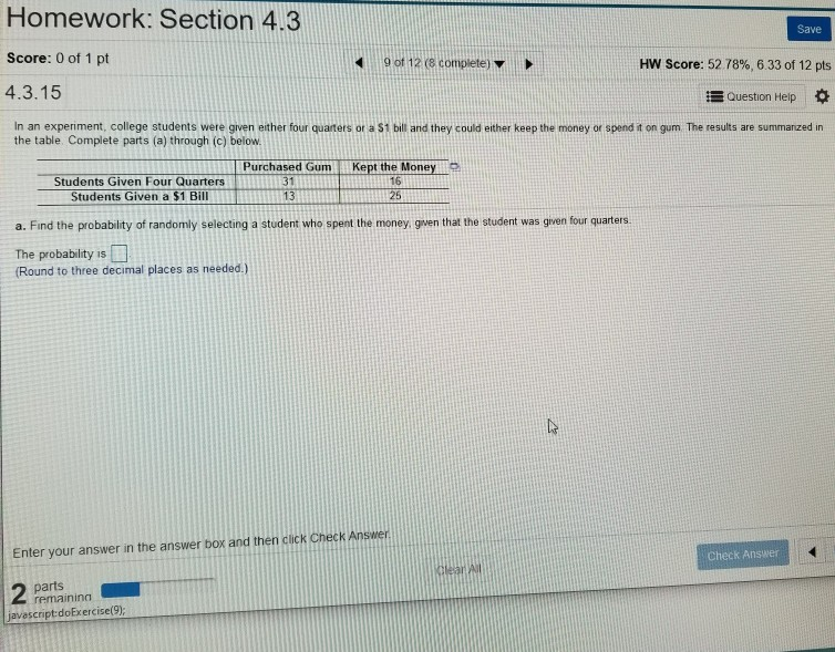 Solved Homework Section 4 3 Save Score 0 Of 1 Pt Of 12 8