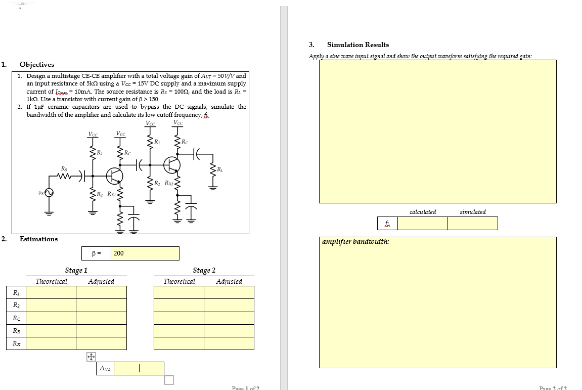 Solved 3. Simulation Results Apply a sine wave input signal | Chegg.com