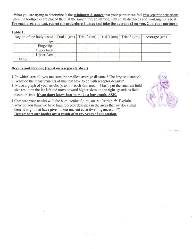 Solved Skin Physiology Lab: Dermal Receptors Introduction: | Chegg.com