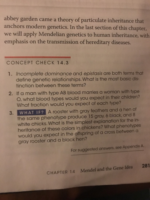 Solved abbey garden came a theory of particulate inheritance | Chegg.com