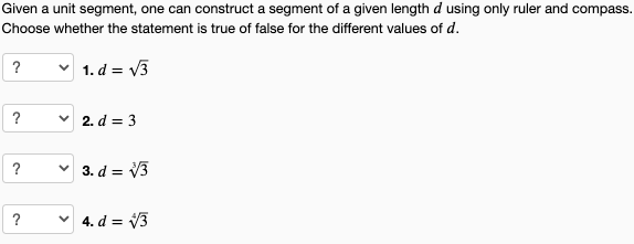 Solved Given a unit segment, one can construct a segment of | Chegg.com