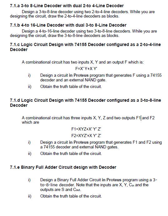 7.1.a 3-to 8-Line Decoder with dual 2-to 4-Line | Chegg.com