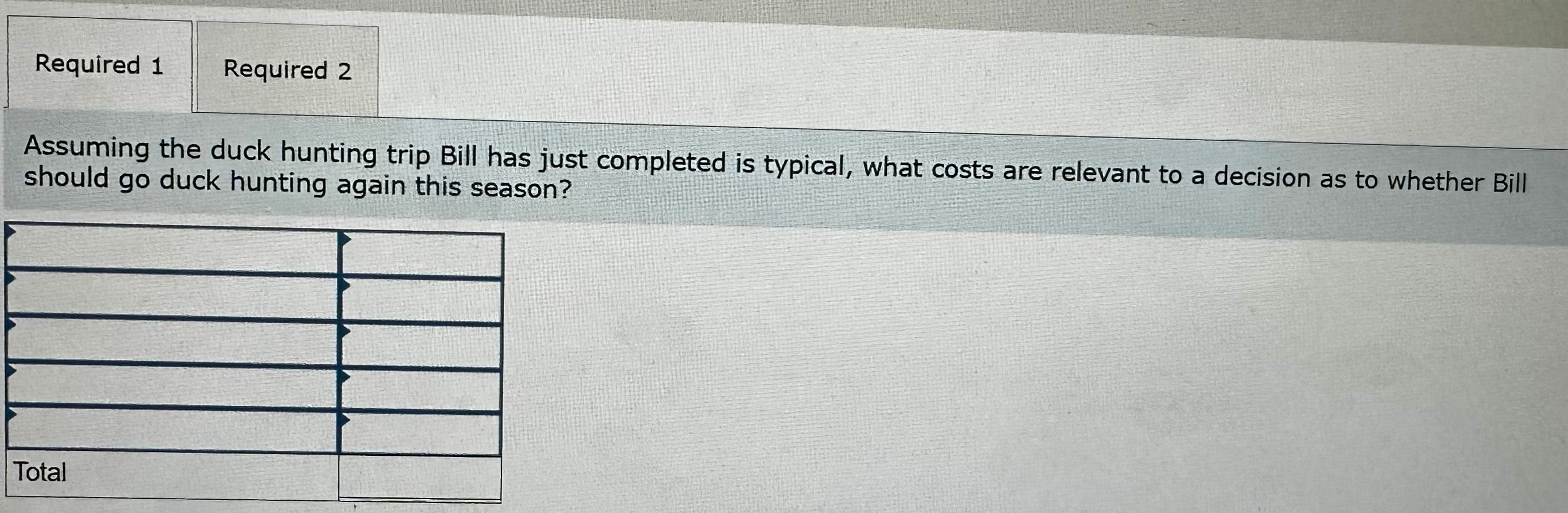 Solved Bill has just returned from a duck hunting trip. He | Chegg.com