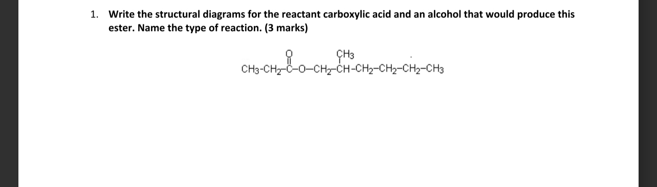 Solved Write the structural diagrams for the reactant | Chegg.com
