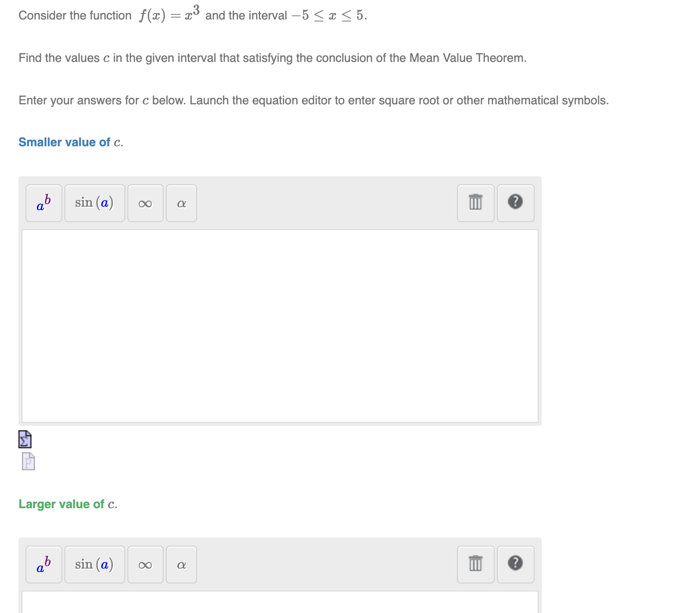 [Solved]: Consider the function f(x)=x3 and the interval 5x
