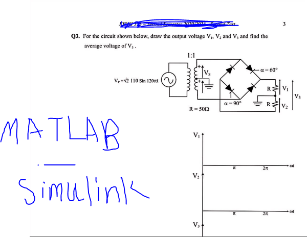 Solved 3 Q3. For the circuit shown below, draw the output | Chegg.com