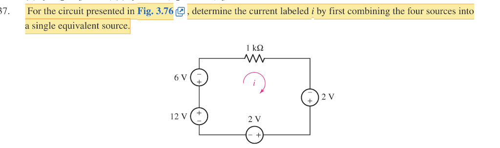 Solved 7 For the circuit presented in Fig. 3.76, determine | Chegg.com