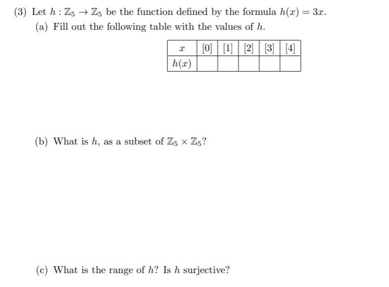 Solved I don't know what is set Z with a subscript 5 mean, | Chegg.com