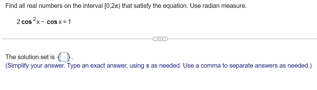 Solved Find all real numbers on the interval [0,2π) ﻿that | Chegg.com