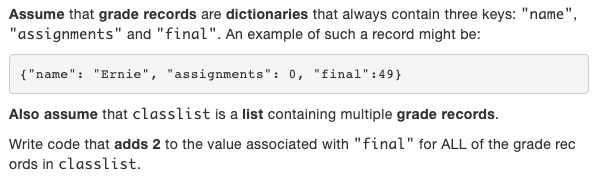 Solved Assume that grade records are dictionaries that | Chegg.com