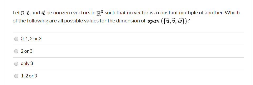 Solved Letū, Ū, andū be nonzero vectors in R3 such that no | Chegg.com