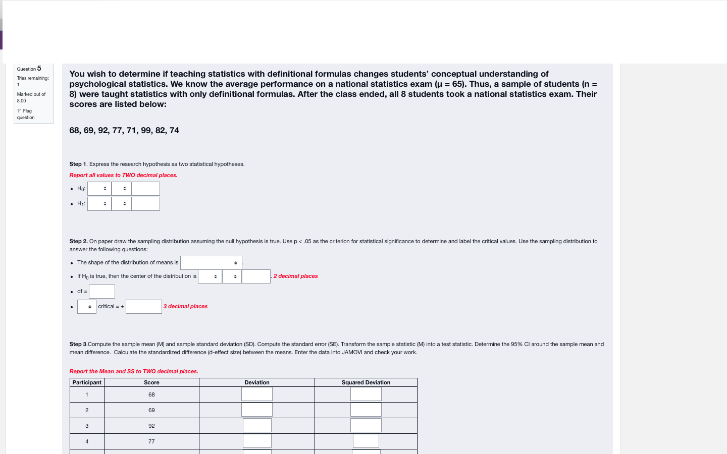 Solved Question 5 Tries remaining: 1. You wish to determine | Chegg.com