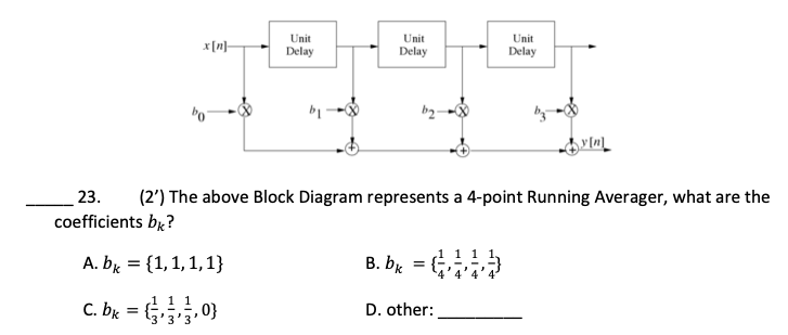 Solved 23. (2') The above Block Diagram represents a 4-point | Chegg.com
