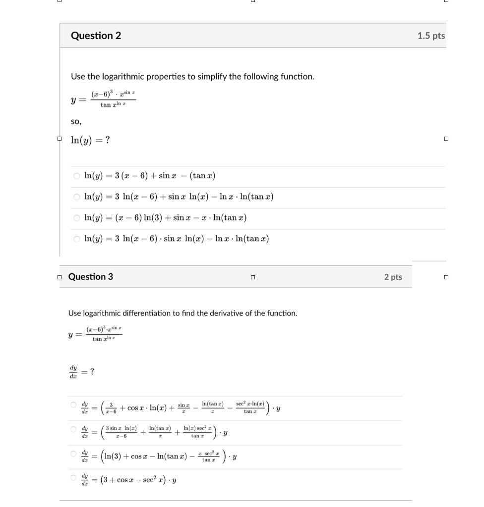 Solved Use the logarithmic properties to simplify the | Chegg.com