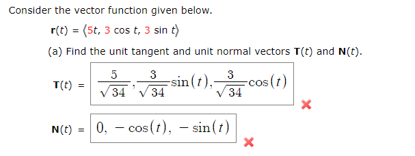 Solved Consider the vector function given below r(t)(5t, 3 | Chegg.com