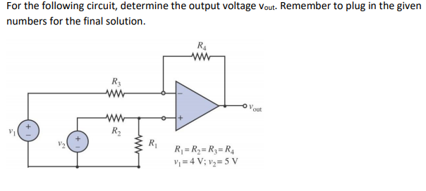 Solved For the following circuit, determine the output | Chegg.com