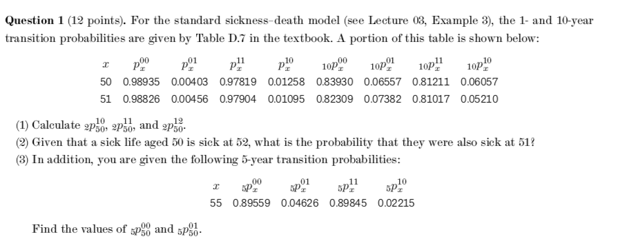 Solved Question 1 (12 points). For the standard | Chegg.com