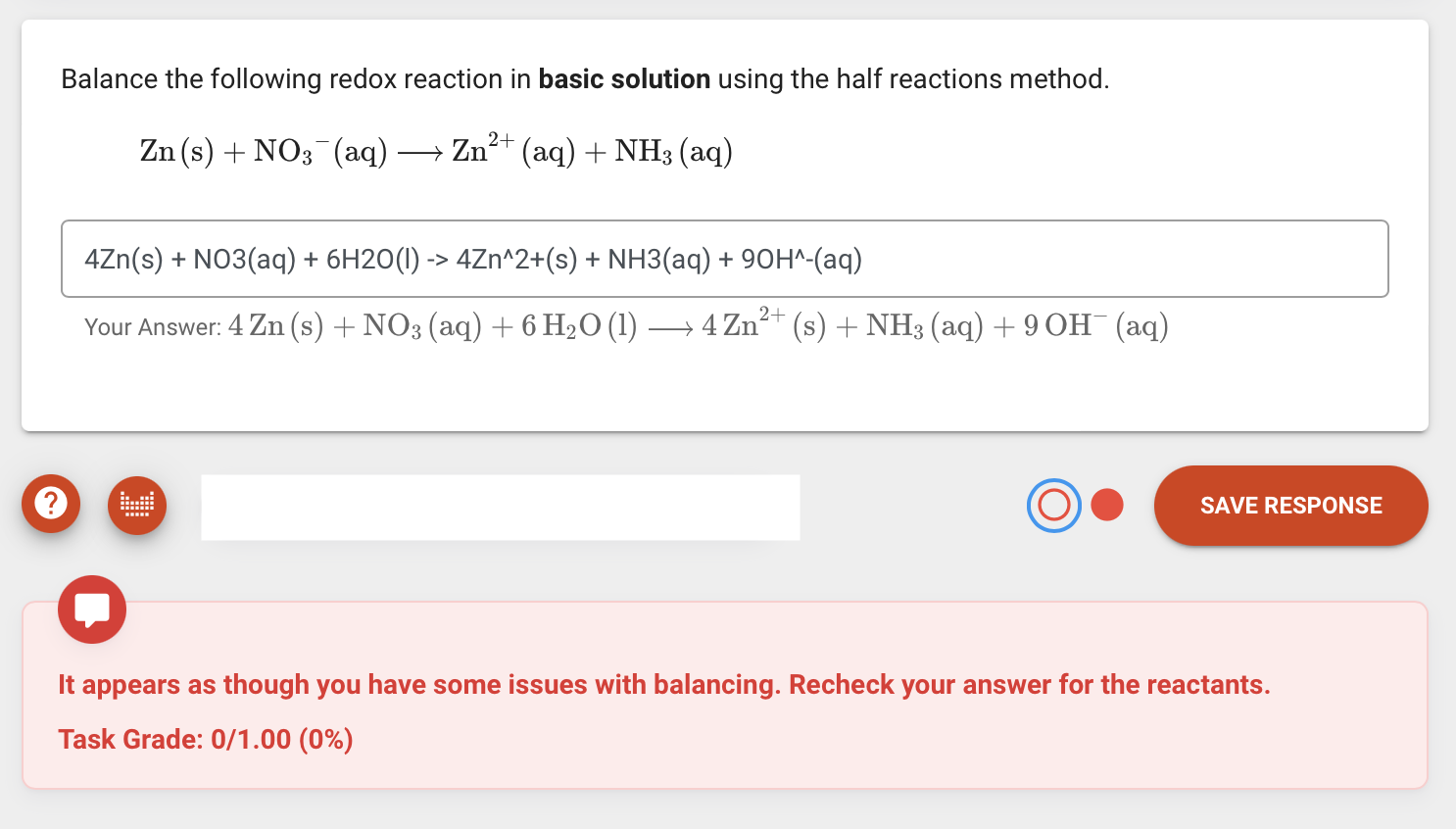 Solved Balance the following redox reaction in basic | Chegg.com