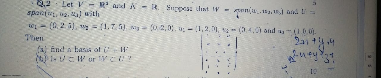 Solved Q2 ﻿: Let V=R3 ﻿and K=R. ﻿Suppose that | Chegg.com